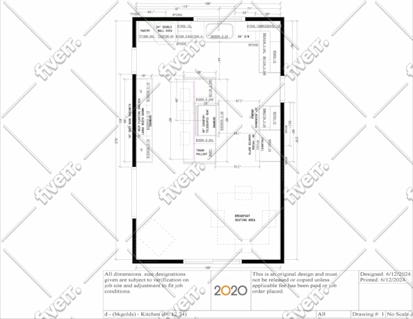 Design your 2d kitchen layout elevations in 2020 design by Angeljustdesign | Fiverr